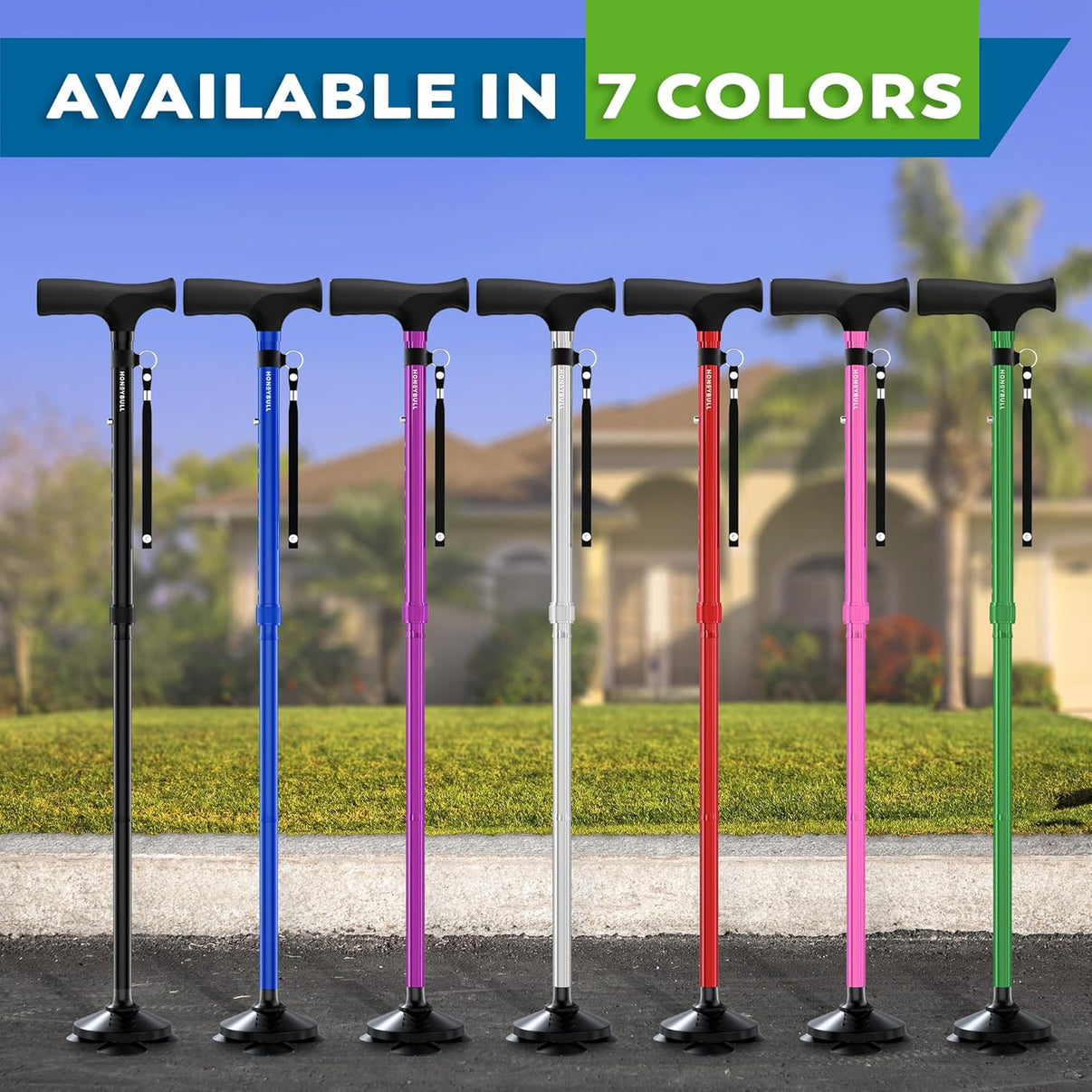 Walking Cane Free Standing with Pivot Base
