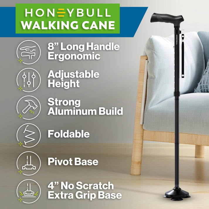 Walking Cane Free Standing with Pivot Base