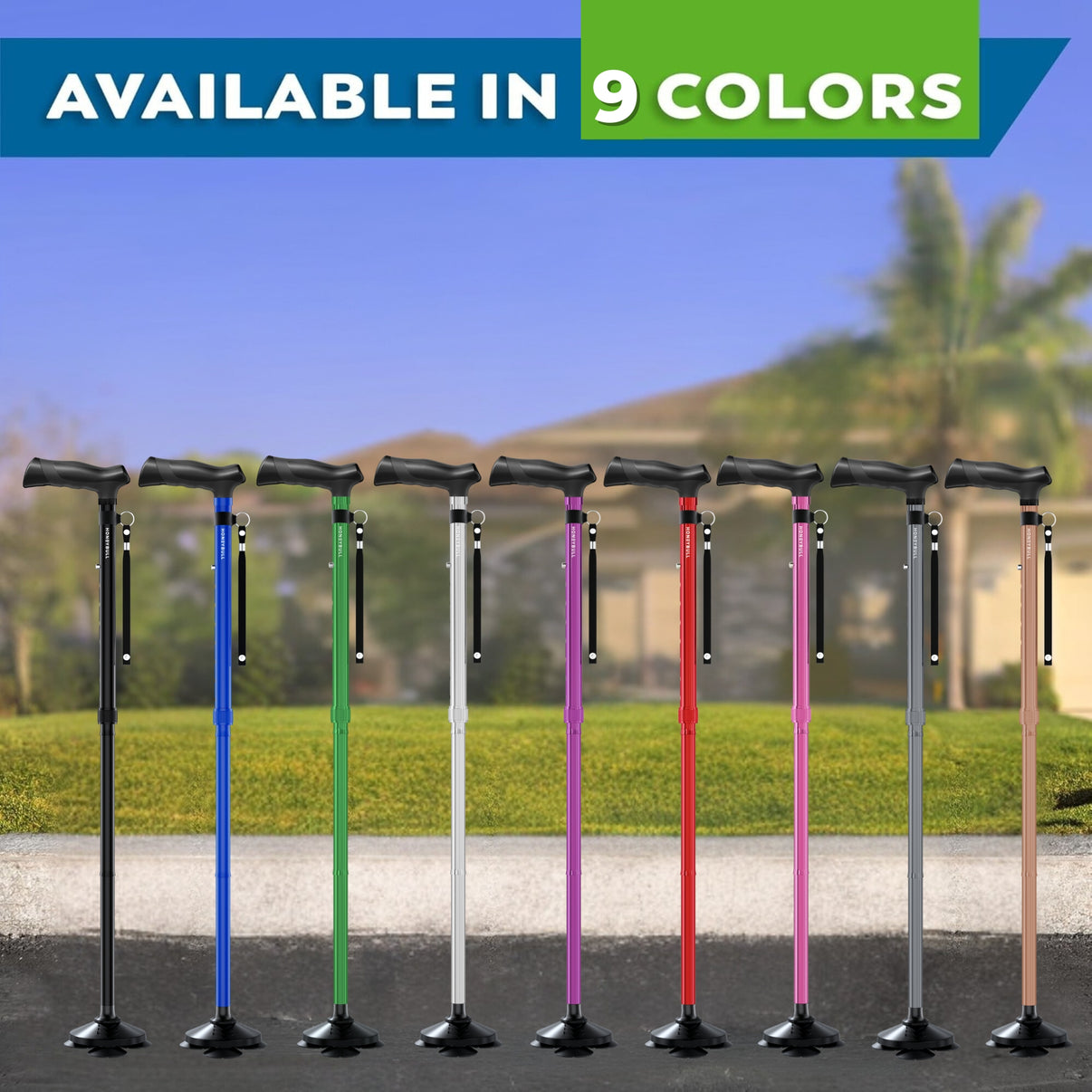 Walking Cane Free Standing with Pivot Base