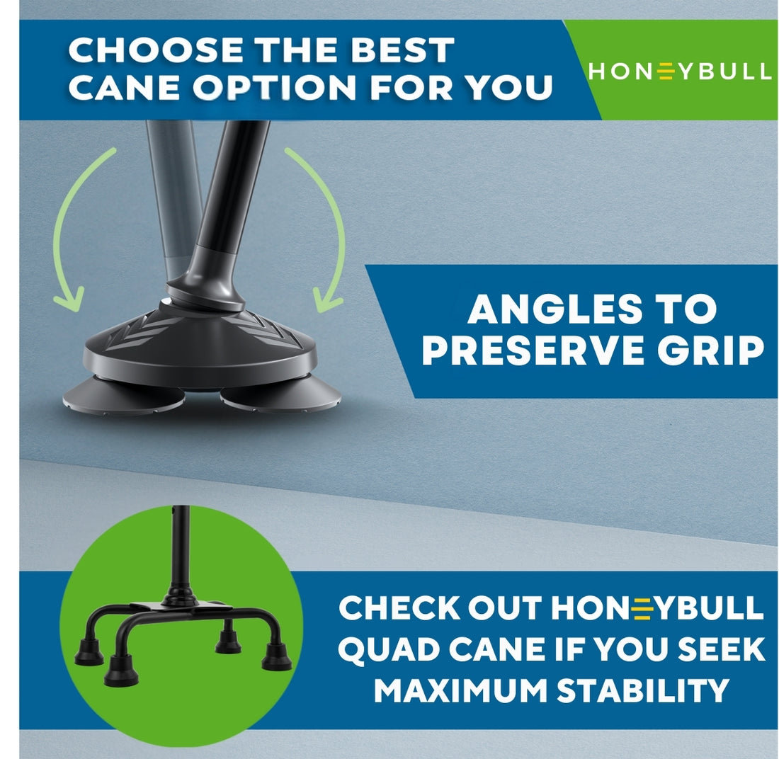 Walking Cane Free Standing with Pivot Base