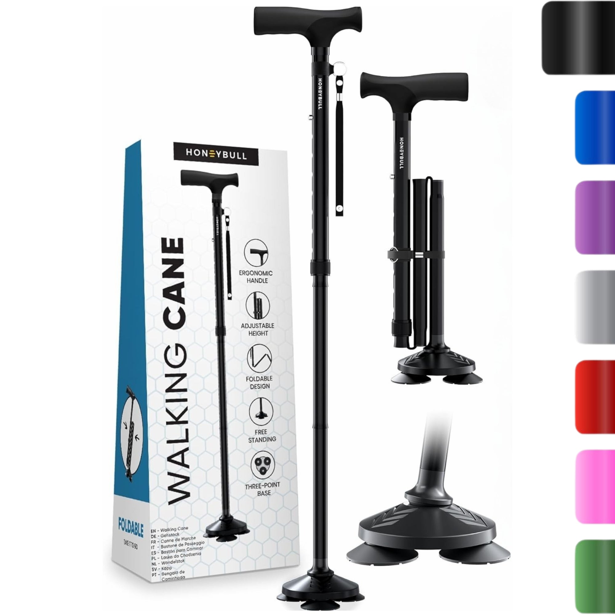 Walking Cane Free Standing with Pivot Base